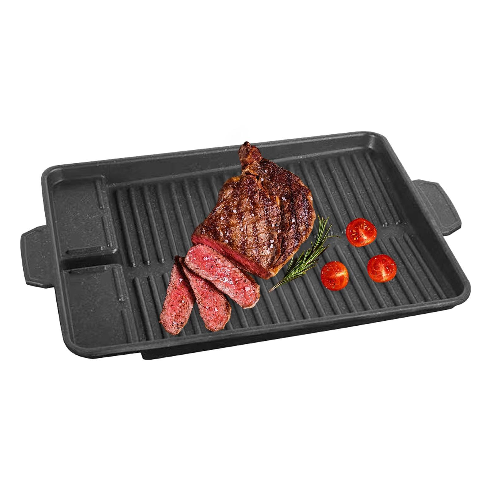 Nonstick Grill Pan, Round Skillet Grill Pan, Nonstick Cooking Skillet, Easy Clean Nonstick Surface, Grill And Griddle Combo, Kitchen Grilling Accessory, Nonstick Stove Top Grill Pan For Meats, Fish