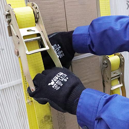 2 Pairs Garden Gloves Winter Work Gloves Rubber Coated Fingers Acrylic Terry Inner Keep Hands Warm for Cold Weather