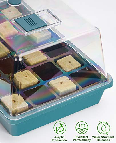BIOMAND 1.5” Rockwool Starter Plugs for Hydroponics, Rockwool Grow Cubes, 2 Sheets of 49 Plugs, 98 Plugs Total