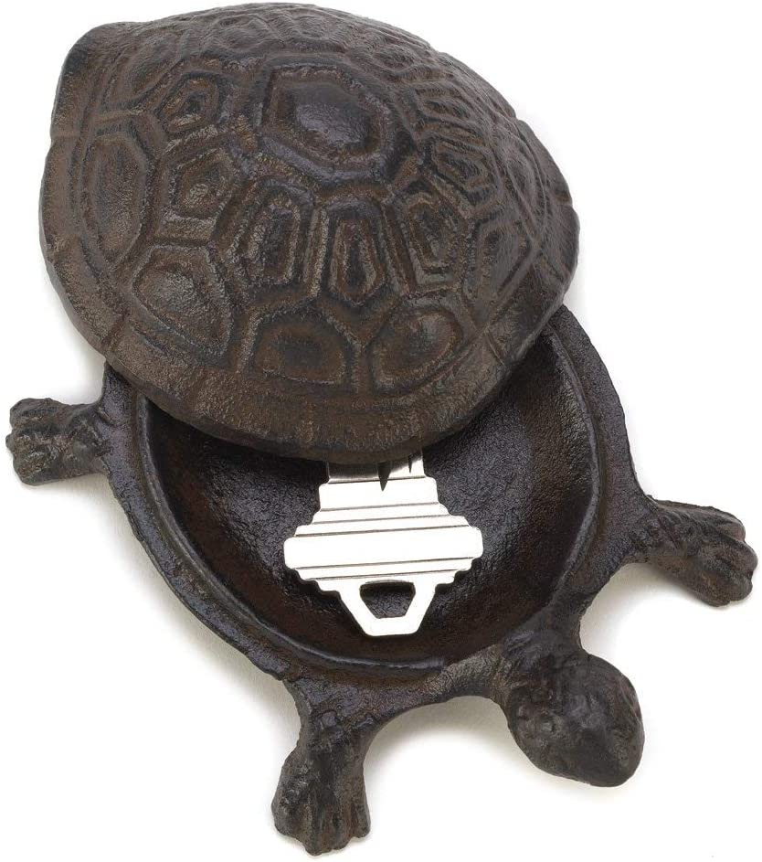 Gifts & Decor Garden Decoration Turtle Cast Iron Key Hider Stone
