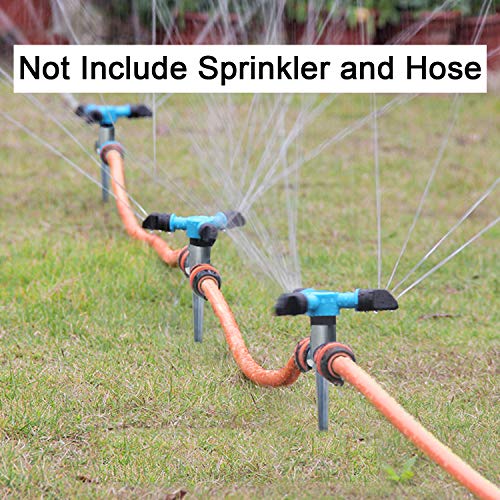 Twinkle Star 6 Pack 1/2 Inch Zinc Flow Thru Lawn Sprinkler Spike Base, Watering Sprinklers for Yard, Lawn and Grass Irrigation