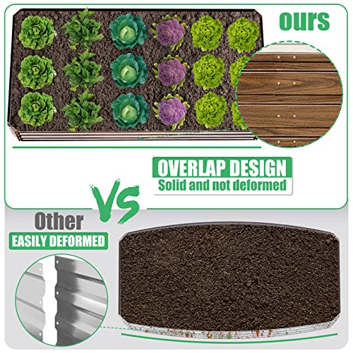 SnugNiture Galvanized Raised Garden Bed 8x4x1FT Outdoor Large Metal Planter Box Steel Kit for Vegetables, Flowers, Herbs, and Succulents