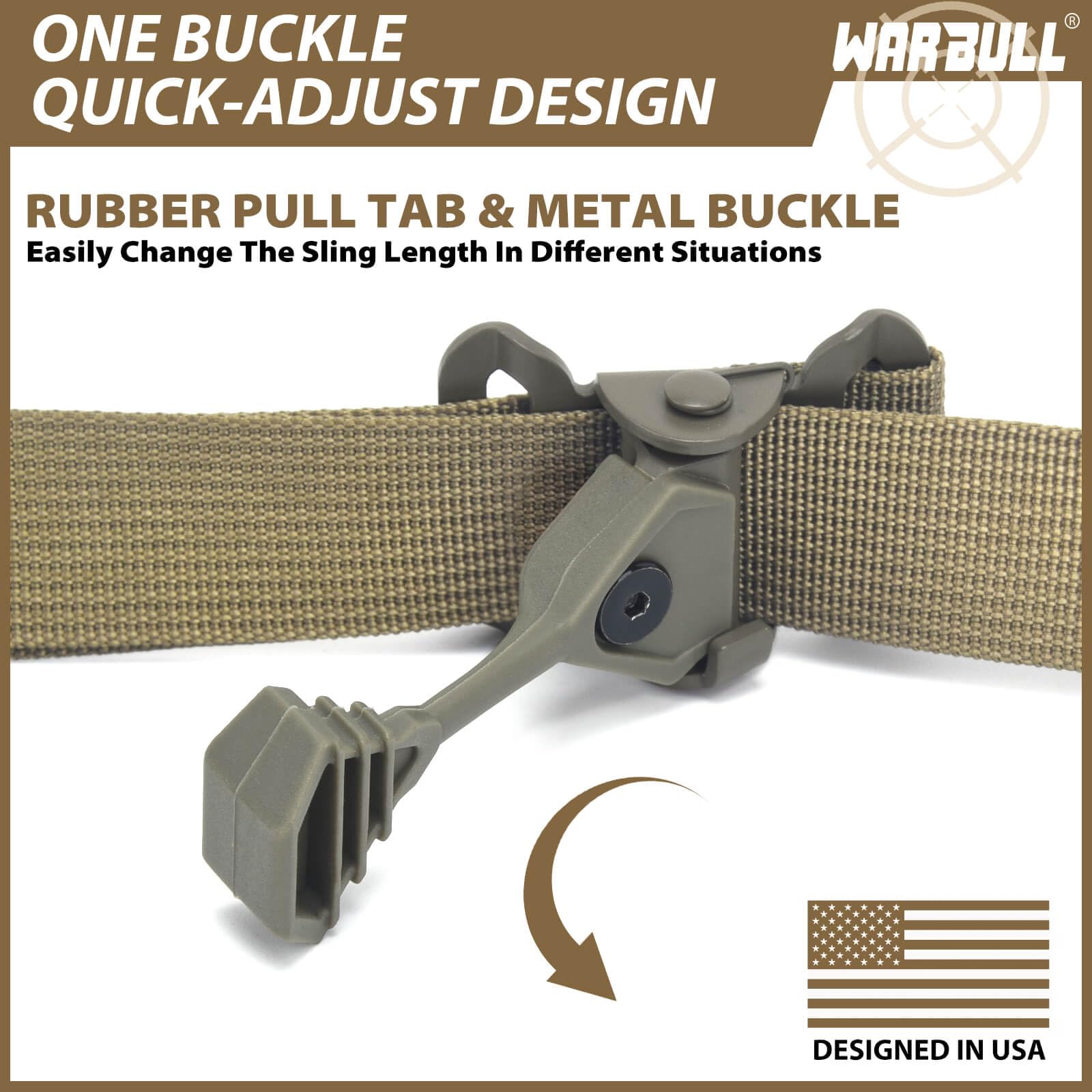 WarBull Padded 2 Point Sling, QD Swivel 2 Point Sling with HK Hook, Tactical Gun Sling for Rifle, Shotgun, and Crossbow, Airsoft for Hunting Shooting with Keychain Gift (Coyote Brown)