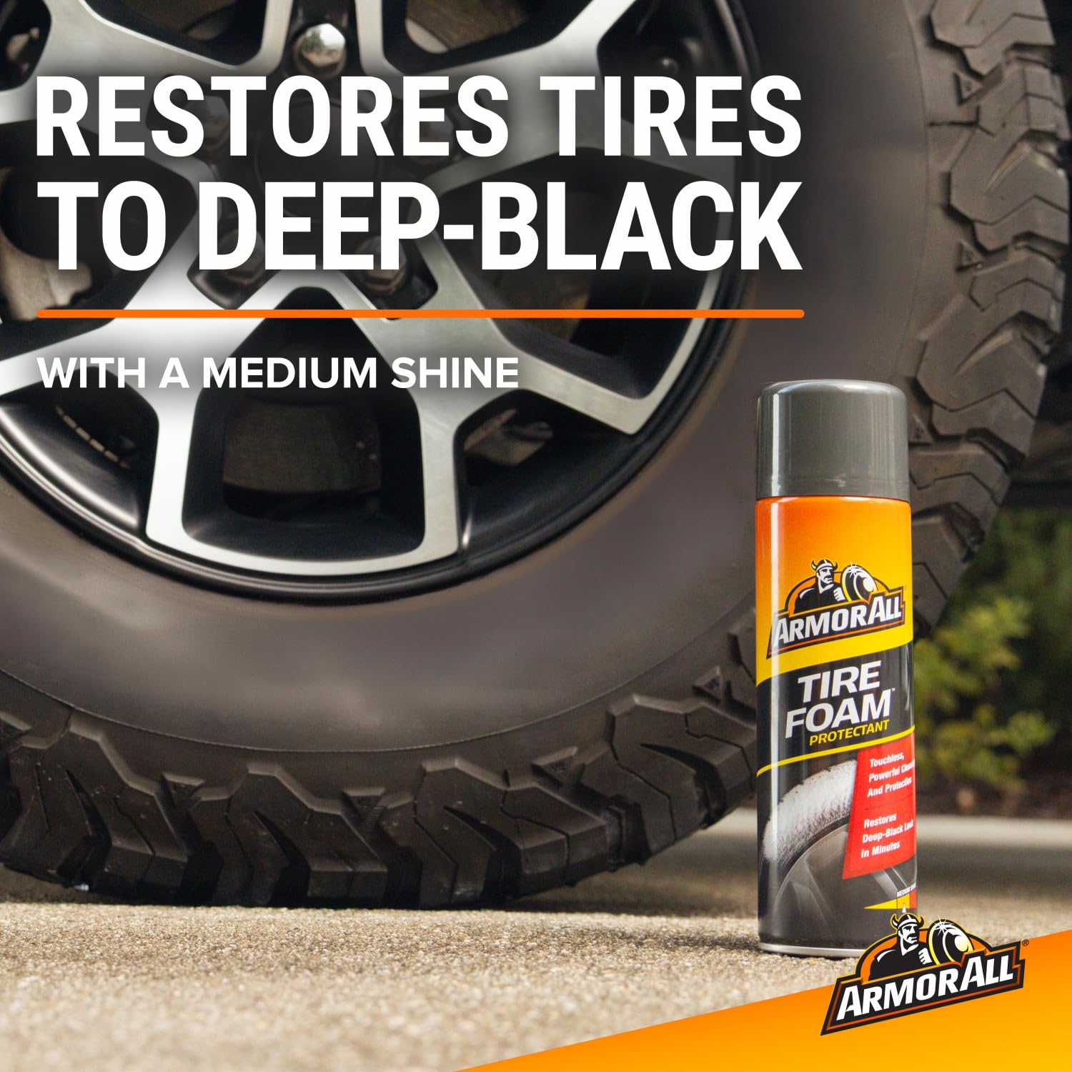 Tire Foam by Armor All, Tire Cleaner Spray for Cars, Trucks, Motorcycles, 20 Oz Each