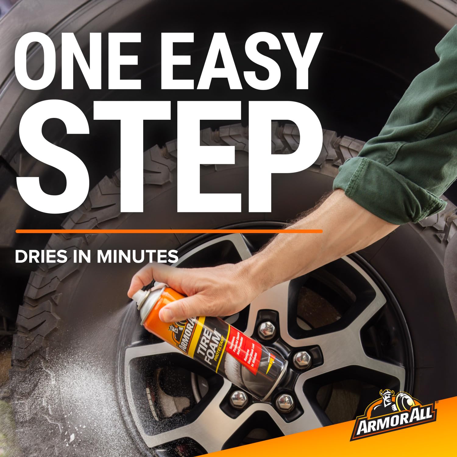 Tire Foam by Armor All, Tire Cleaner Spray for Cars, Trucks, Motorcycles, 20 Oz Each
