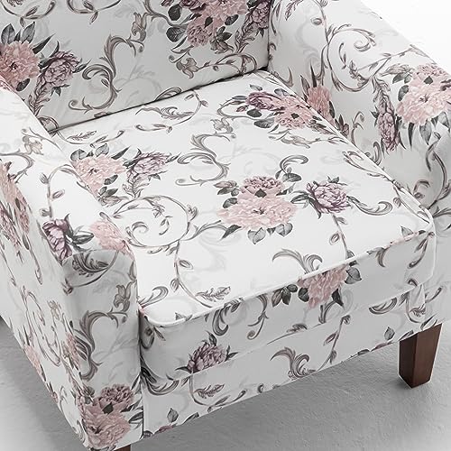 US Pride Modern Accent Armchair for Office and Living Room Decor with Birch Wood Frame and Microfiber Upholstery, Easily Assembled Arm Chair with Removable Cushions, 06 Printed Fabric