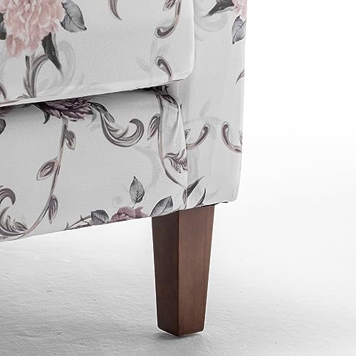 US Pride Modern Accent Armchair for Office and Living Room Decor with Birch Wood Frame and Microfiber Upholstery, Easily Assembled Arm Chair with Removable Cushions, 06 Printed Fabric