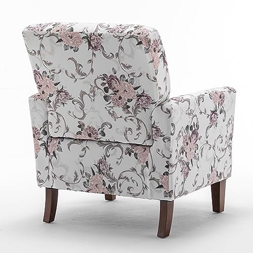 US Pride Modern Accent Armchair for Office and Living Room Decor with Birch Wood Frame and Microfiber Upholstery, Easily Assembled Arm Chair with Removable Cushions, 06 Printed Fabric