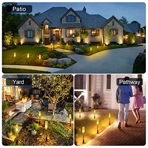 B-right LED Low Voltage Pathway Lights Outdoor, 4.8W 570 Lumens 12V AC Plug 6 Pack Extendable Landscape Lighting IP65 Waterproof Garden Lights Path Lights for Patio Yard Walkway, Warm White, 2700K