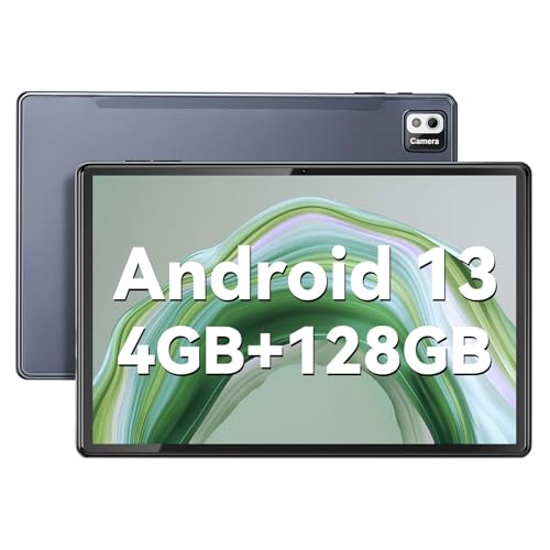 SGIN Android 13 Tablet, 10.1 Inch Tablets 4GB RAM 128GB ROM with Octa-Core 2.0Ghz Processor, 1280 * 800 Pixel IPS Screen, 2MP+8MP Camera, 6000mAh, WiFi, Bluetooth 5.0