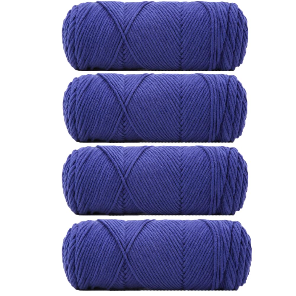 400g Soft Milk Cotton Yarn DIY Craft Cotton Threads for Sweater Hat Scarf Gloves Blue