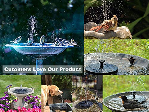 Solatec Solar Fountain, Solar Powered Bird Bath Fountain Pump 1.4W Solar Panel Kit Water Pump,Outdoor Watering Submersible Pump for Pond, Pool, Garden, Fish Tank, Aquarium