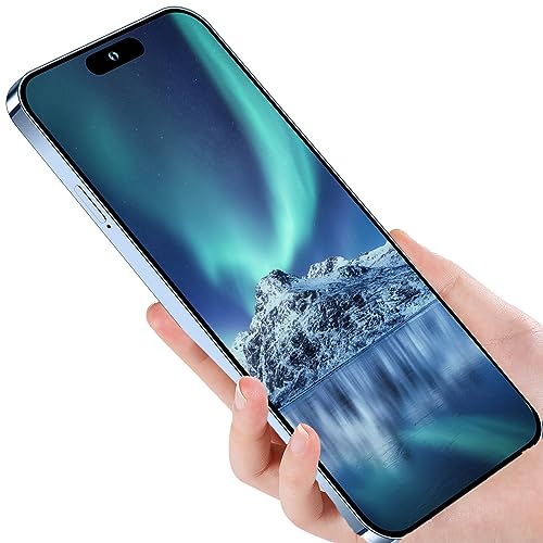 Travel Cheap i15 Pro Max Smartphone, 16GB RAM 1TB ROM, 6800Mah, 7.3INCH HD Capsule Screen, Original Unlocked 5G Mobile Phones for Birthday Gifts,Blue-1TB