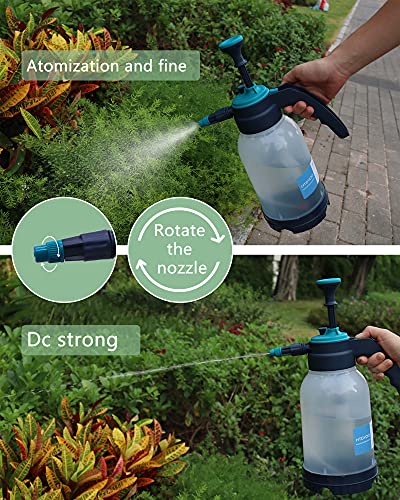 0.5 Gallon Hand Pump Sprayer, Hand Held Garden Sprayer, Water Spray Unit with Adjustable Nozzle and Extra Extended Spray