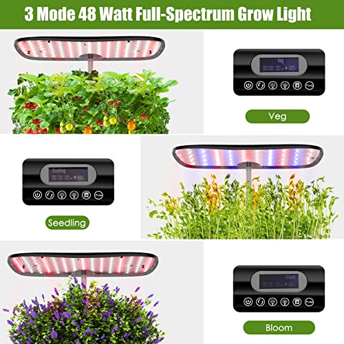 Hydroponics Growing System with 12 Pods,Large Herb Garden Kit Indoor with Grow Lights,Indoor Herb Garden with Quiet Water Pump,Automatic Timer,Height Adjustable Up to 20",Indoor Garden Gift Home Decor