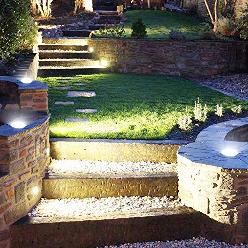 ELEGLO 12 Pack 3W Low Voltage Led Landscape Lights,12V/24V AC/DC Well Lights,IP67 Waterproof In Ground Light and Landscape Lighting for Garden,Yard, Driveway, Deck, Step Up Light(Warm White 12 Pack)