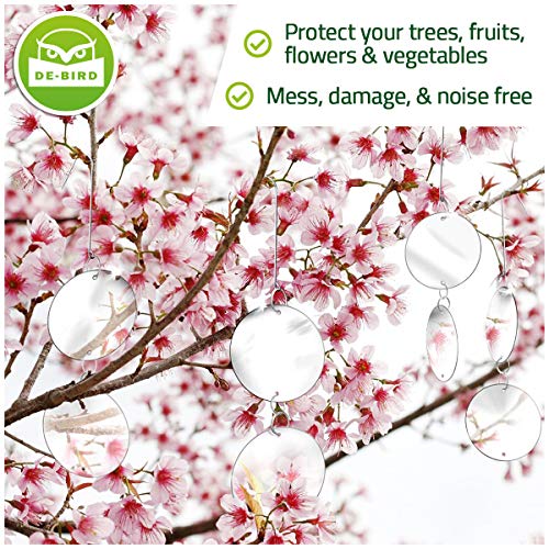 De-Bird: Repellent Disks - Bird Proof Your House & Garden with Hanging Bird Deterrent Reflectors -8 Pack Set
