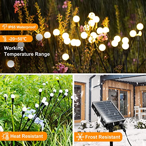 Solar Powered Firefly Lights, 4 Pack 8LED Starburst Swaying Solar Garden Lights, Sway by Wind, Waterproof with Remote 8 Lighting Modes Solar Outdoor Lights Decorative for Pathway Yard Patio Landscapeā¦