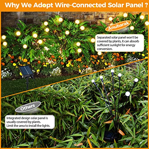 Solar Powered Firefly Lights, 4 Pack 8LED Starburst Swaying Solar Garden Lights, Sway by Wind, Waterproof with Remote 8 Lighting Modes Solar Outdoor Lights Decorative for Pathway Yard Patio Landscapeā¦