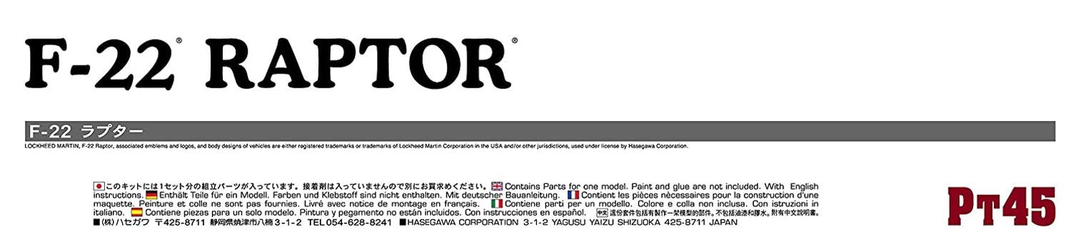 Hasegawa 1/48 F-22 Raptor USAF