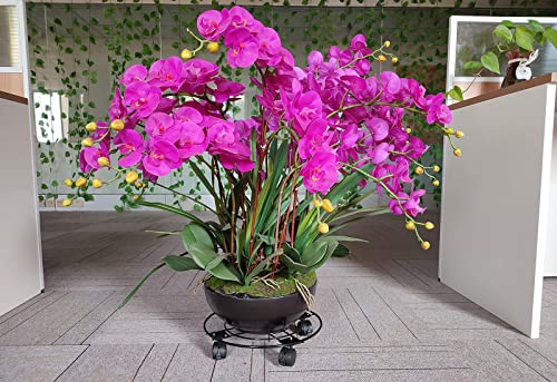 Outdoor rolling Planter Casters,Plant Caddy with Wheels Iron Large Potted Plant Stand Holder Move Around Indoor Outdoor Garden Patio Flower Pot Planter Adjustable Rolling with Locking 13" 2 pcs