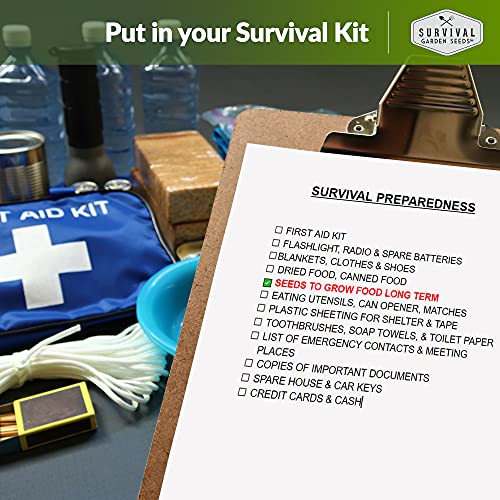 Survival Garden Seeds Home Garden Vegetable, Fruit & Herb Seed Bank Kit - 30 Pack - 18,500+ Non-GMO Heirloom Seeds Per Seed Vault - Grow Your Own Survival Food - Essential Emergency Preparedness Gear