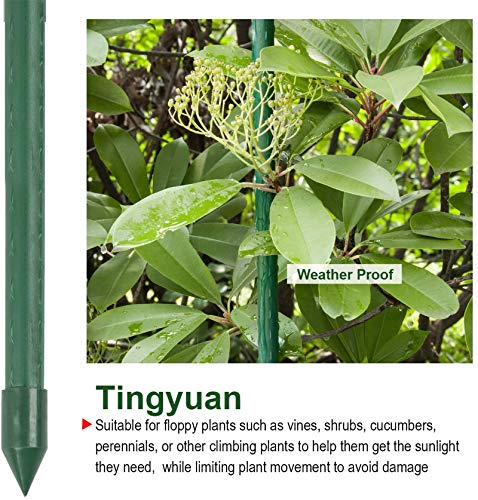 TINGYUAN Garden Stakes 48 Inches Steel Plant Stakes, Pack of 25