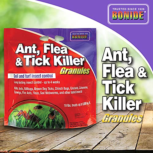 Bonide Ant, Flea & Tick Killer Granules, 10 lbs. Ready-to-Use Pellets for Long Lasting Bug Control in Lawn and Garden