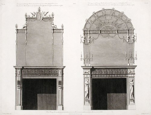 Two Chimney-pieces in the First and Second Withdrawing-rooms, with Glass Frames over them.