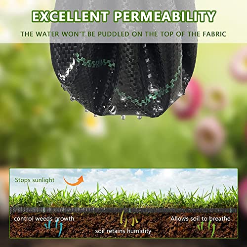 LGJIAOJIAO 3ftx50ft Weed Barrier Landscape Fabric Heavy Duty,Weed Block Gardening Ground Cover Mat, Weed Control Garden Cloth ,Woven Geotextile Fabric for Underlayment,Commercial Driveway Fabric