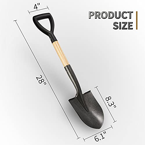 Shovel for Digging,Small Round Shovel with an Overall Length of 28 Inches,Kids Beach Shovel with D-Handel,Mini Garden Shovel ,Car Snow Shovel