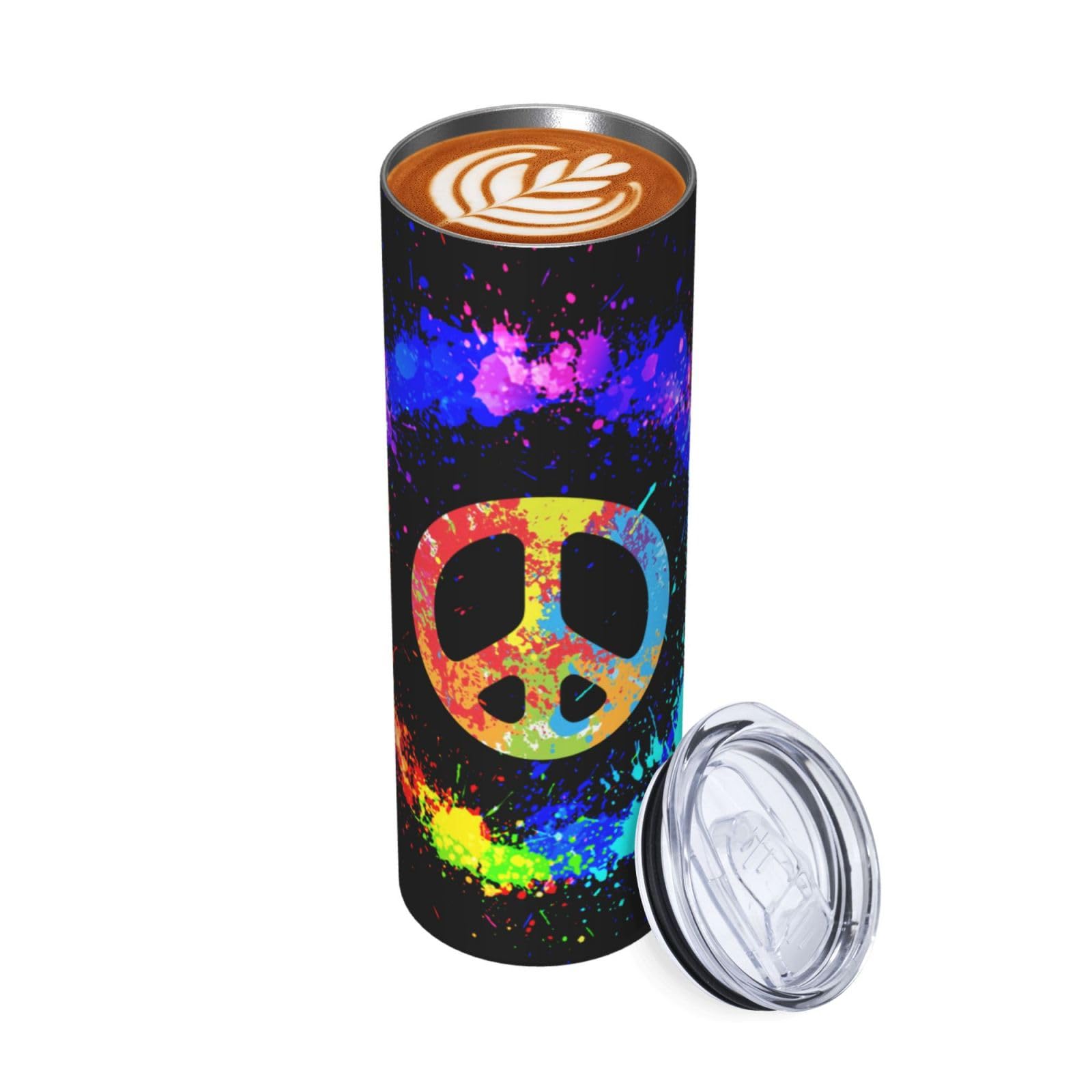 Mount Hour Rainbow Peace Stainless Steel Insulated Tumbler 20 OZ, Coffee Mug Cup with Splash-Proof Lid and Straw for Car Home Office Outdoor Travel
