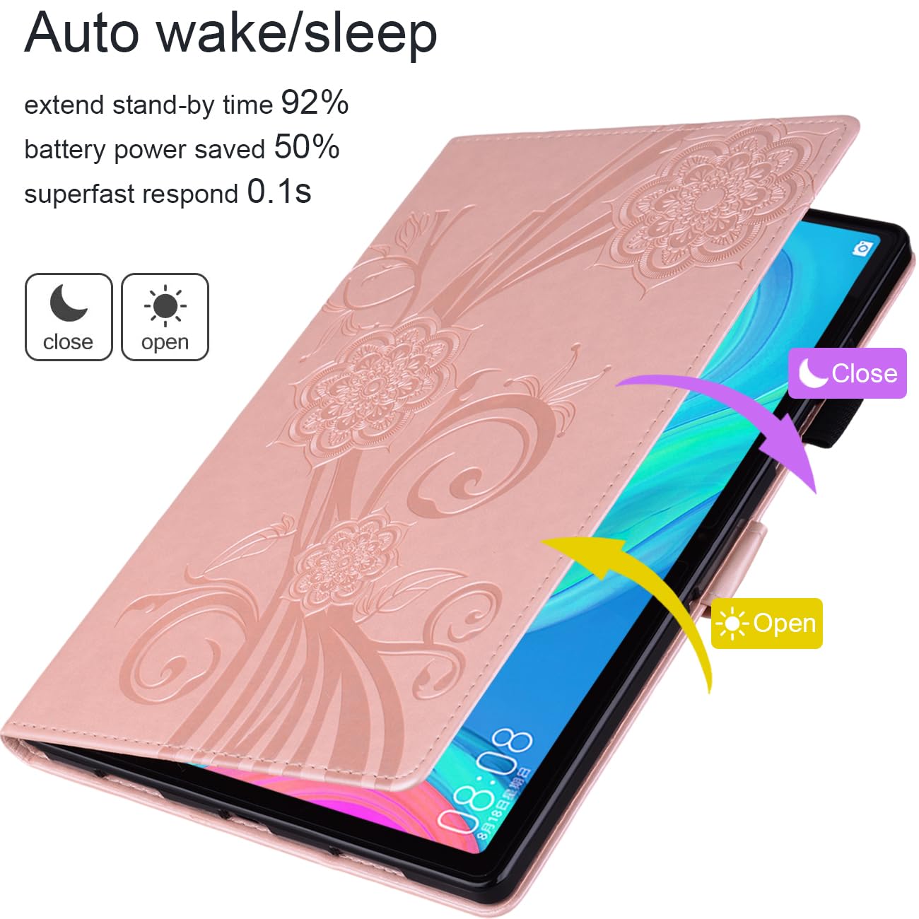 Kitzomi for Lenovo Tab P11 Pro 2nd Gen Case 2022 (TB-132FU/138FC) with PU Leather Folio and Kickstand+Card Holder, Auto Sleep/Wake with Cover for Lenovo Tab P11 Pro 11.2 Inch (2nd Gen),Rose Gold