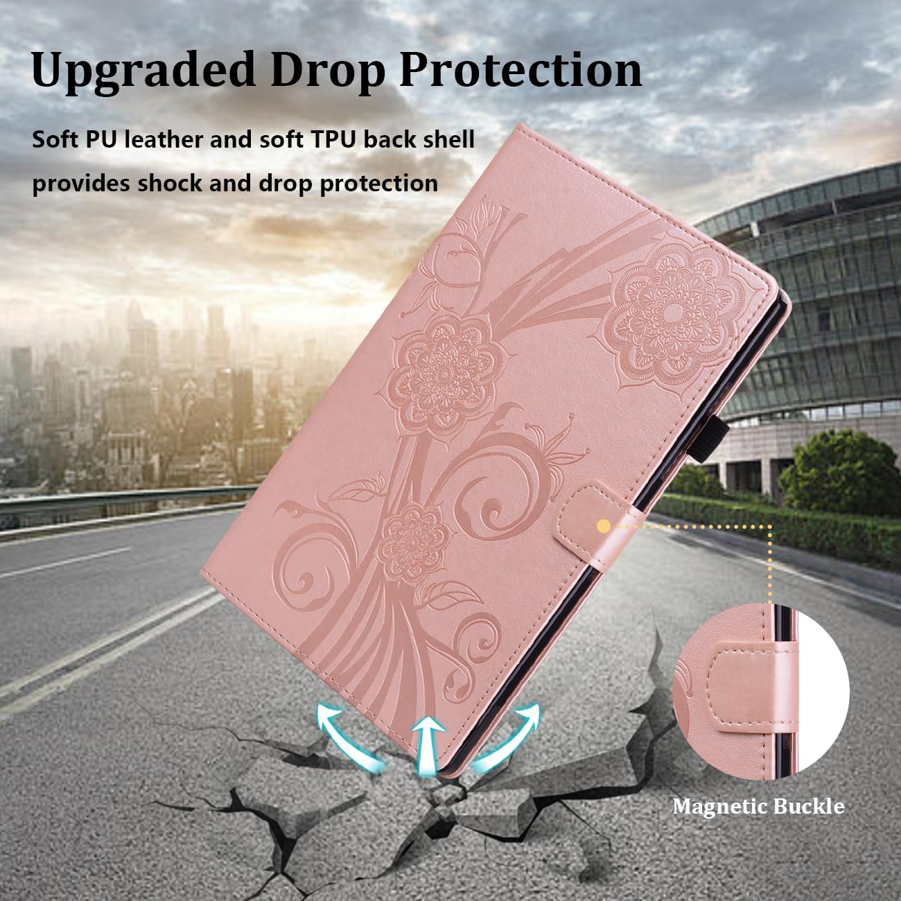Kitzomi for Lenovo Tab P11 Pro 2nd Gen Case 2022 (TB-132FU/138FC) with PU Leather Folio and Kickstand+Card Holder, Auto Sleep/Wake with Cover for Lenovo Tab P11 Pro 11.2 Inch (2nd Gen),Rose Gold