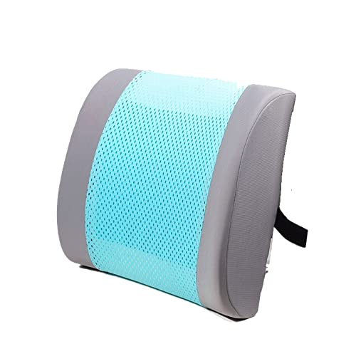 VENYAA Lumbar Support Pillow Car Seat Lumbar Pad Orthopedic Pillow Tailbone Office Gel Ice Silk Cold Lumbar Support Car Backrest Breathable Pad (Color : Grey, Size : 32x32x12cm)