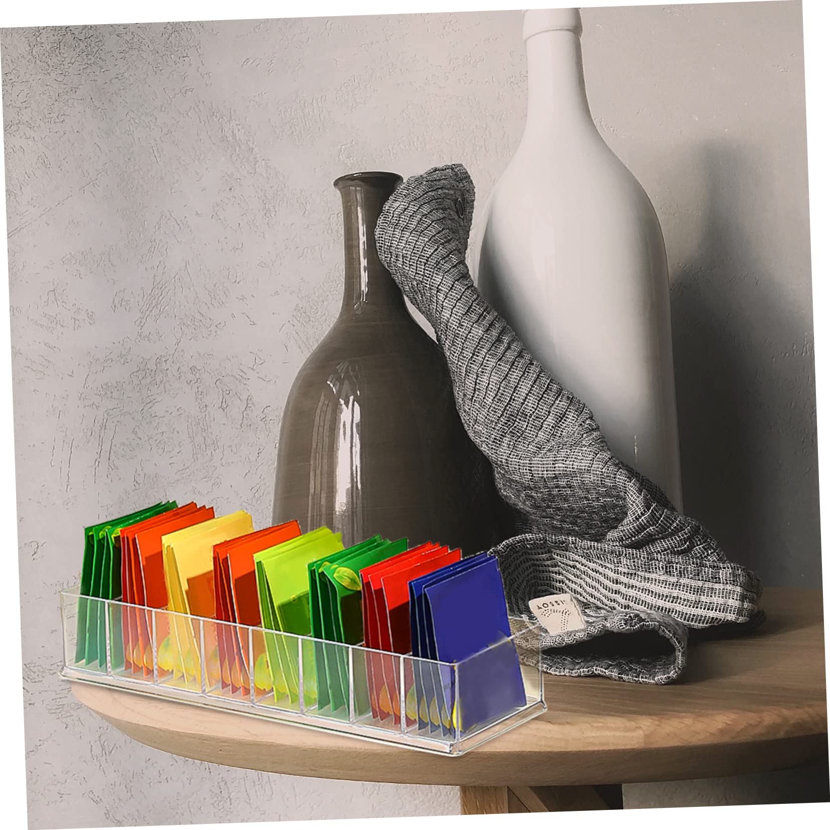 RORPOIR Tea Bag Organizer for Tea Bags Multi-grid Storage Box View Sturdy Plastic Tea Accessory for Household Coffee Organizer
