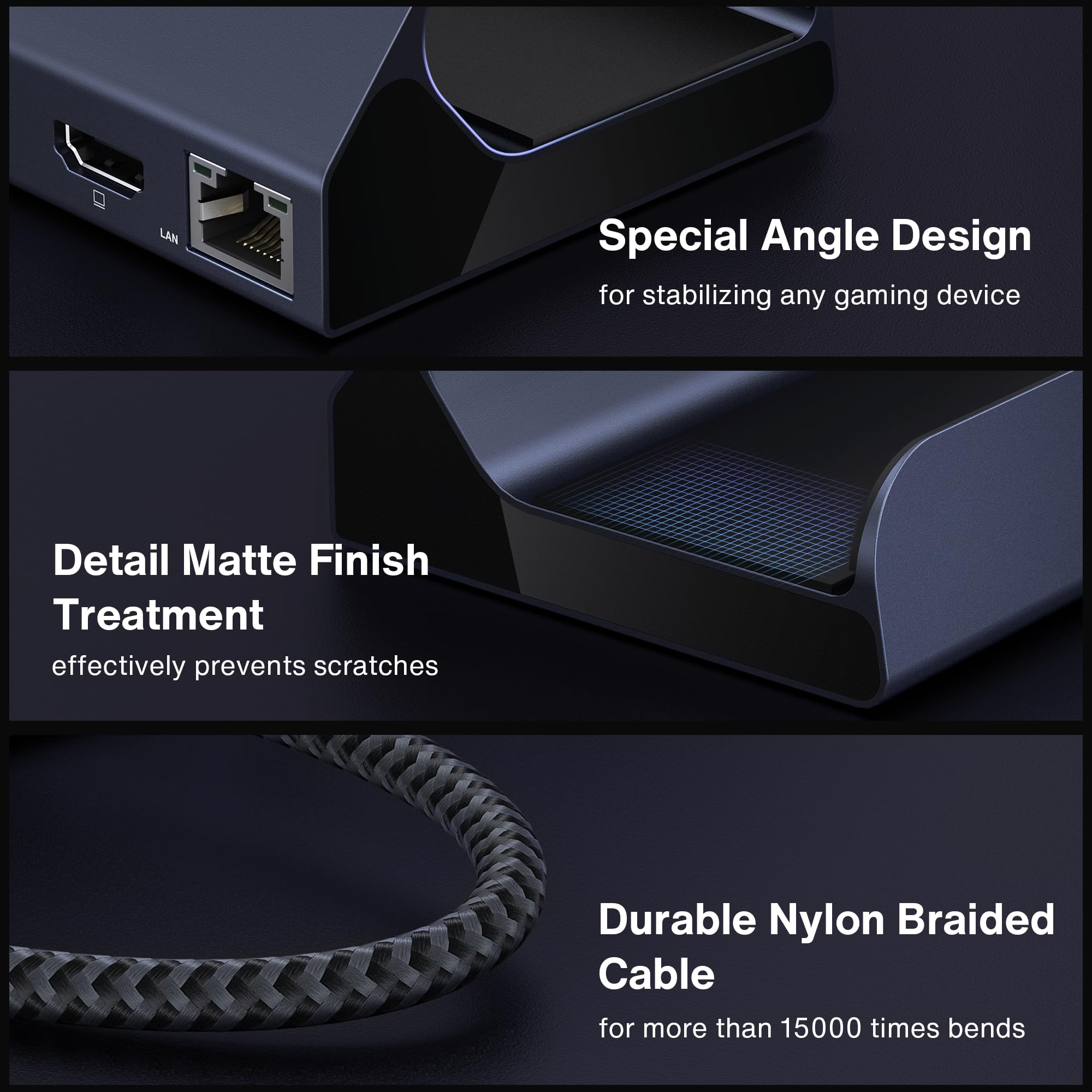 iVANKY 8-in-1 Docking Station 4K@120Hz for ASUS ROG Ally X/Valve Steam Deck OLED/Lenovo Legion Go/MSI Claw, ROG Alloy/Stream Deck Dock Hub with HDMI, 1Gbps Ethernet, 3*USB-A 3.0, 100W USB-C Charge