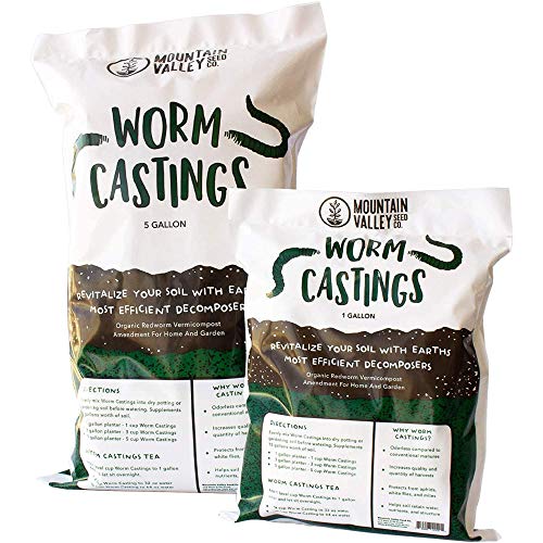 Earth Worm Castings β Organic Red Worm Compost Soil Amendment - .13 Cubic Foot ~6 Lbs - Approximately 1 Gallon - Organic Red Worm Vermiculture and Compost Home, Garden, Greenhouse, and Farm