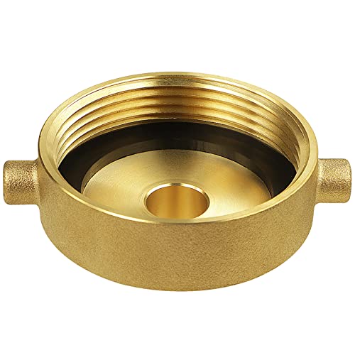 NOVINO Fire Hydrant Hose Adapter 2-1/2" NST/NH Female x 3/4" GHT Male, Brass Fire Hydrant Adapter Fire Equipment Hydrant to Garden Hose Adapter