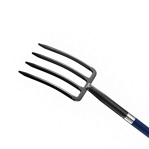 Mujocooker 4-Tine Spading Digging Fork, Garden Digging Spading Fork Forged Steel with D-Grip Handle 41β