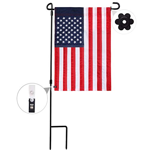 10 Pack Garden Flag Rubber Stoppers and Adjustable Anti-Wind Clips - Flag Stops Accessories Hardware for Garden Flag Poles Stand