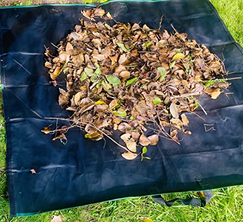 RUAFOX Garden Leaf Tarp With Handles Converts Into Reusable Yard Waste Bag 56.5β L x 56β W - Comes With Claw Garden Gloves