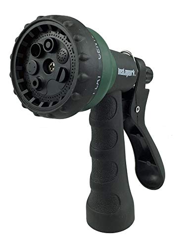GHN-06 Heavy-duty EVA Recoil Garden Hose with 7-Pattern Spray Nozzle, Green, 50 Foot