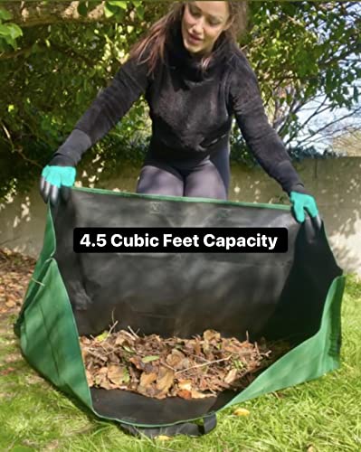 RUAFOX Garden Leaf Tarp With Handles Converts Into Reusable Yard Waste Bag 56.5β L x 56β W - Comes With Claw Garden Gloves