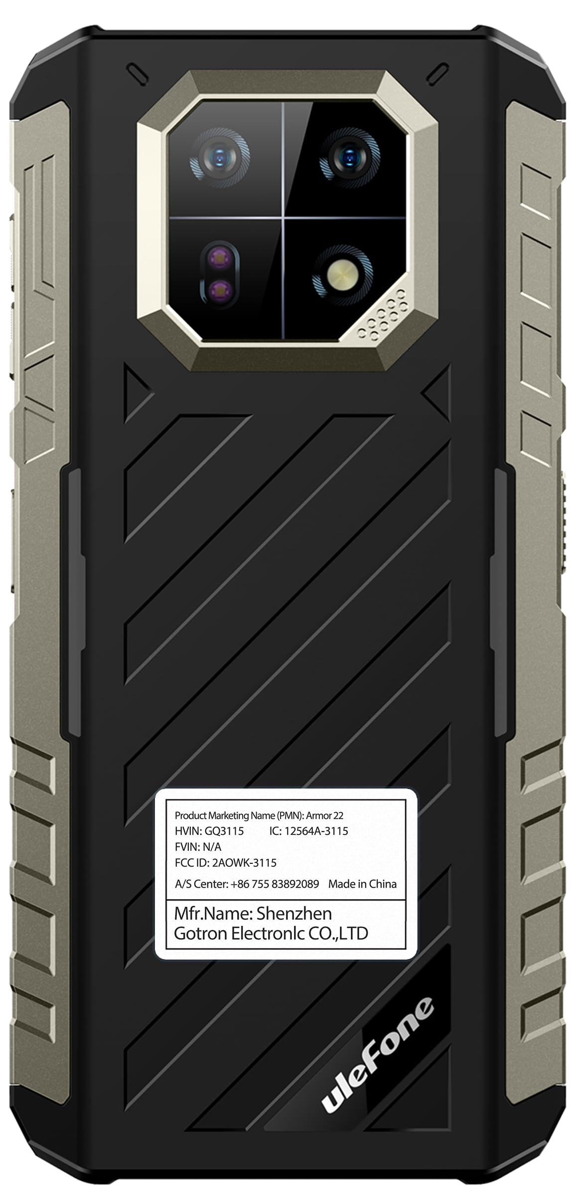 Ulefone Armor 22 Rugged Cell Phone Android 14, Up to 16+256GB, 64MP Night Vision Camera, 64MP Main Camera, 6600mAh, 120Hz Display, 4G LTE Smartphone (Black)