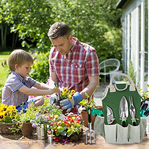 AOKIWO 83 Pcs Garden Tools Set Succulent Tools Set, Heavy Duty Aluminum Manual Garden Kit Outdoor Gardening Gifts Tools for Men Women (Green)