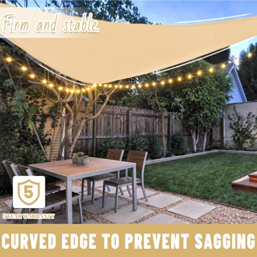LOVE STORY 12' x 12' x 12' Triangle Sand Sun Shade Sail Canopy UV Block Awning for Outdoor Patio Garden Backyard (We Make Custom Size
