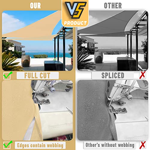 LOVE STORY 12' x 12' x 12' Triangle Sand Sun Shade Sail Canopy UV Block Awning for Outdoor Patio Garden Backyard (We Make Custom Size