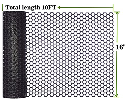 Plastic Chicken Wire Fence Mesh 16”x10FT, Poultry Netting for Chicken, Hexagonal Fencing for Gardening,Floral Netting,PET Cage, Chicken Wire Frame Crafts,with 100 pcs Fixed Straps