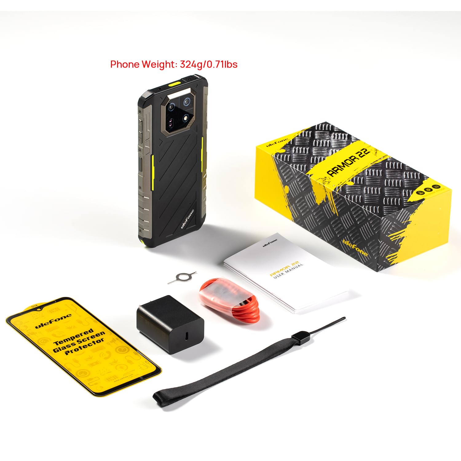 Ulefone Armor 22 Rugged Cell Phones, 16+256GB, 64MP+64MP Dual Cameras, Android 14, 6600mAh, 33W Fast Charging, 3-Card Sot Rugged Smartphone, Face/Fingerprint Unlock, NFC T-Mobile(Green)